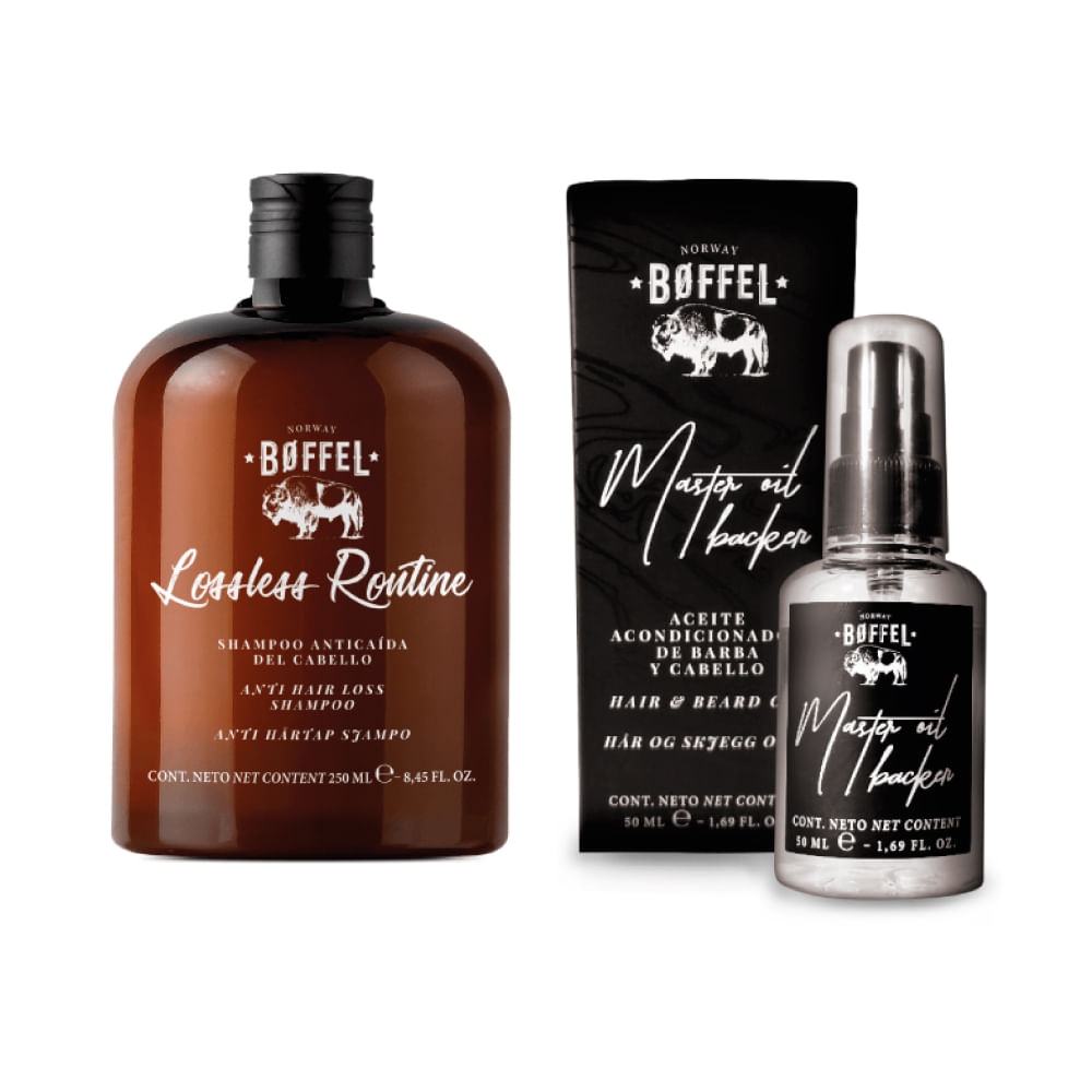 Combo Boffel Aceite Hair Beard 50ml + Shampoo Anti Hair Loss 250ml - TUA